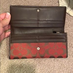 Coach | Bags | Brown Red Coach Wallet | Poshmark